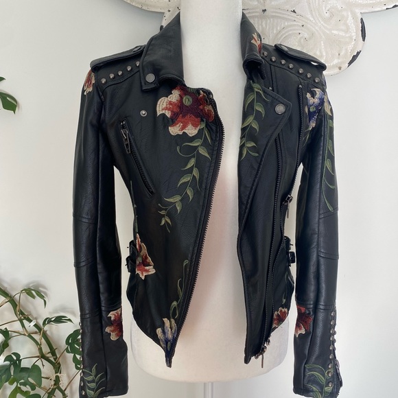 Blank NYC | Jackets & Coats | Blank Nyc Floral Vegan Leather Jacket | Poshmark